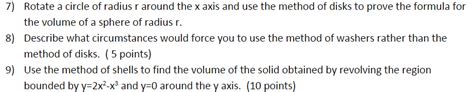 Solved 7 Rotate A Circle Of Radius R Around The X Axis And Chegg Com