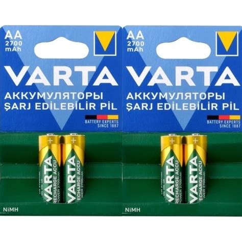 EC Shop Derwell Varta 2700 Mah Aa Şarjlı Pil (4 Adet) Accu Fiyatı