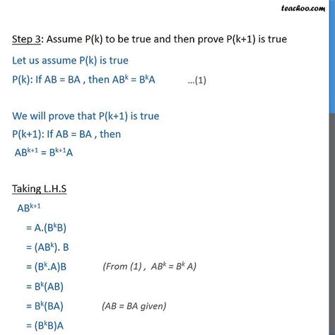 Question If Ab Ba Then Prove By Induction That Abn Bna