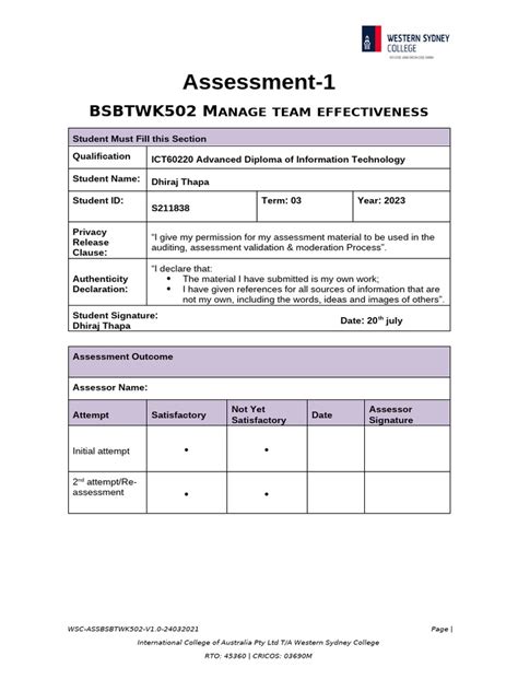 assessment task 1 6 pdf consensus decision making communication