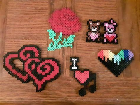 Cute Romance Themed Perler Etsy Canada Cross Stitch Sampler