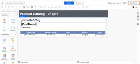 create impressive master detail reports with tables