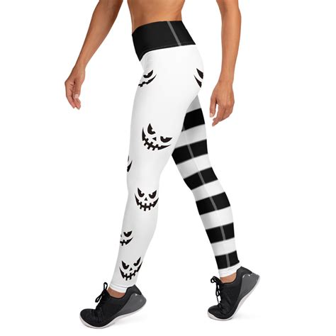 Halloween Black And White Yoga Pants Halloween Leggings Essentially