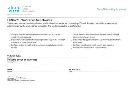 Vedansh Dubey On Linkedin Cisco Ccnav7 Networking Certified