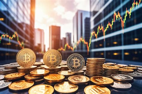 Premium Photo Bitcoin And The Stock Market Curve Graph Modern City