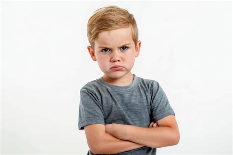 Portrait Of An Upset Young Boy Premium Ai Generated Image