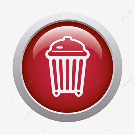 Game Ui Button Rubbish Bin Icon Vector Design Red And White Game Ui Button Rubbish Bin Icon