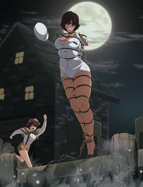 Rule 34 2girls Ball And Chain Blue Eyes Bondage Bound Brown Hair