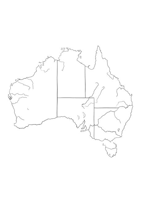 Map Of Australia Simple To Print And Color For Free