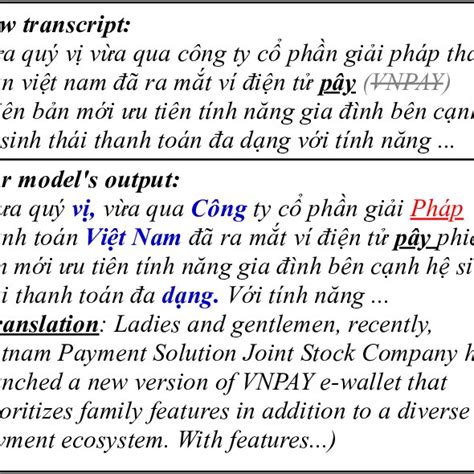 An Application Of Our Model For Capitalization And Punctuation