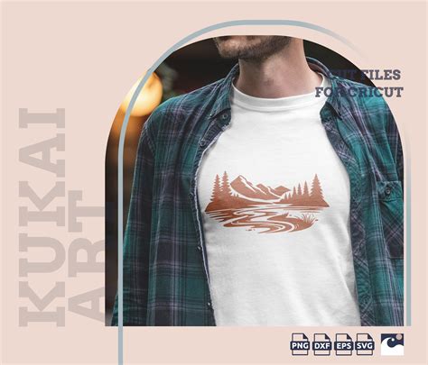 River Svg Forest Landscape Svg Nature Svg Flowing River Svg Mountain Svg Pine Forest