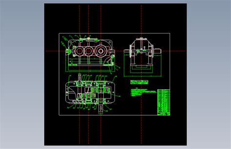 二级斜齿轮减速器装配图autocad 2004模型图纸下载 懒石网