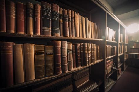 Premium Ai Image A Shelf Of Books With The Word Library On It