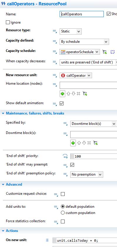 Anylogic Reset Resourcepool Agent Parameter Each Day Stack Overflow