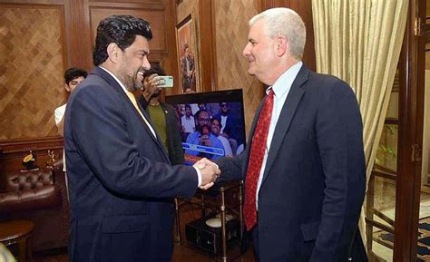 Sindh Governor Kamran Khan Tessori Welcoming Consul General For The Us