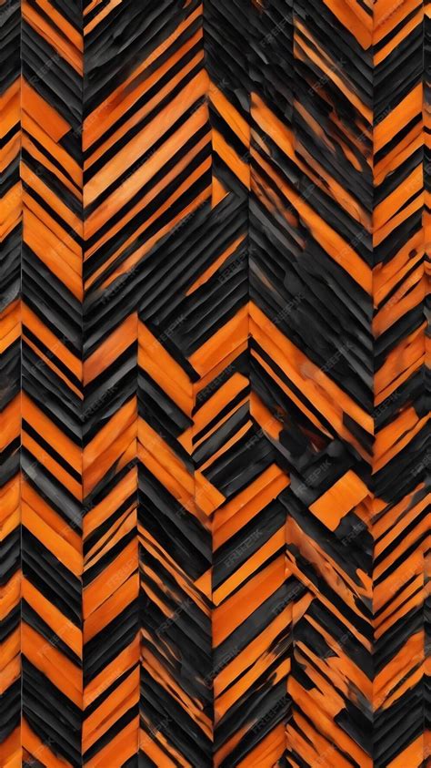 Premium Ai Image A Black And Orange Pattern With A Zigzag Design
