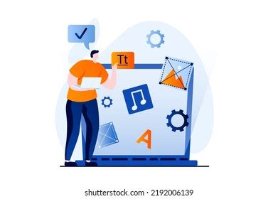 Ui Ux Design Concept People Scene Stock Illustration 2192006139 Shutterstock