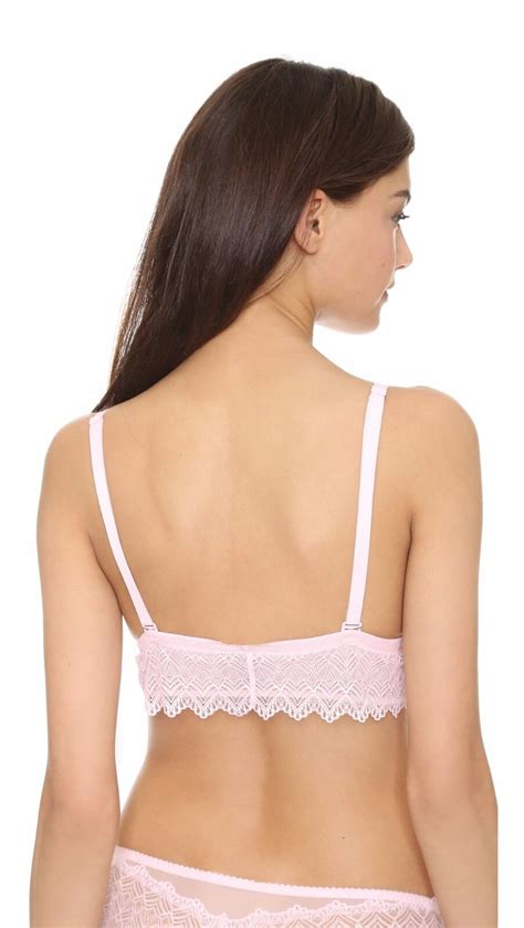 Pink Lilly Lace Wireless Bralette Bra Set Snazzyway