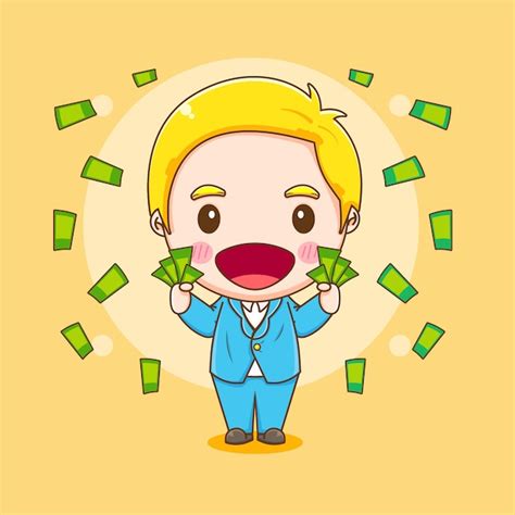 Premium Vector Cartoon Illustration Of Cute Rich Businessman Character