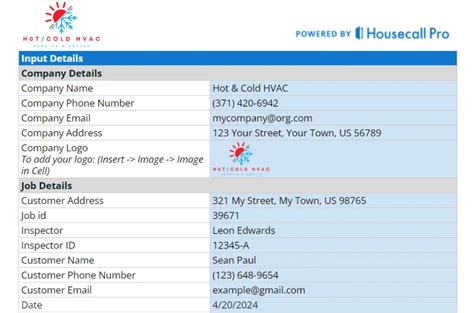 Hvac Pm Checklist Template Housecall Pro