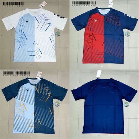 Jual V30017 KAOS BADMINTON VICTOR IMPORT BAJU BULU TANGKIS OLAHRAGA