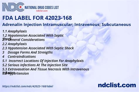 Fda Label For Adrenalin Injection Intramuscular Intravenous
