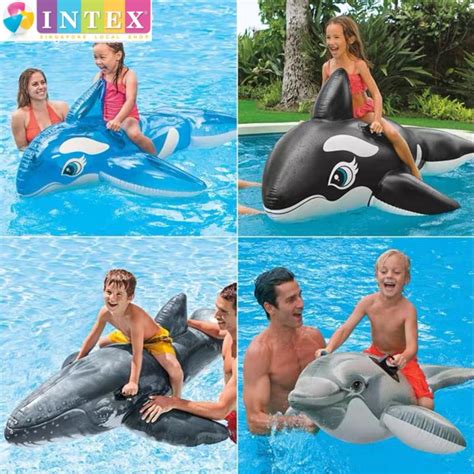 Intex Whale Ride On Inflatable Swimming Floating Pool Play Free Magic