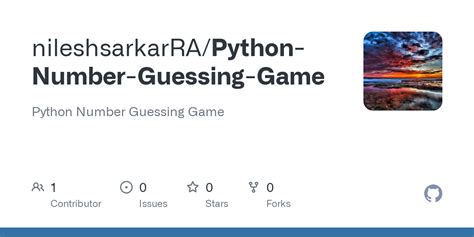 Github Nileshsarkarra Python Number Guessing Game Python Number