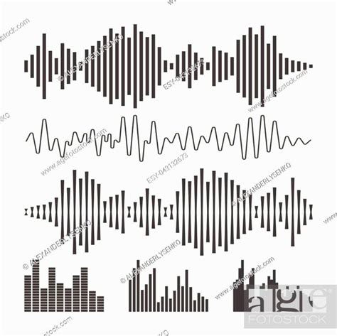 Vector Sound Waveforms Icon Sound Waves And Musical Pulse Vector
