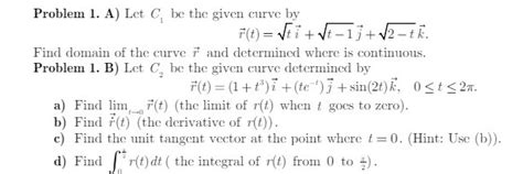 solved problem 1 ﻿a ﻿let c1 ﻿be the given curve