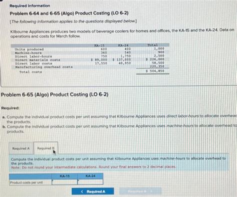 solved required information problem 6 64 and 6 65 algo