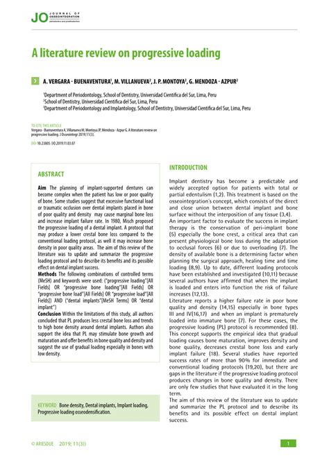 Pdf A Literature Review On Progressive Loading