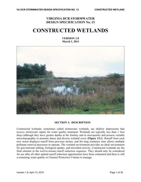 Constructed Wetlands Virginia Water Resources Research Center