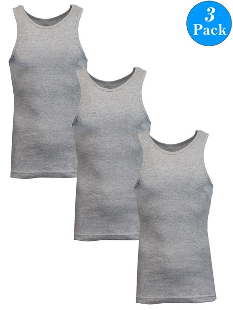 Mens Heavyweight Ribbed Tank Top 3 PACK Walmart
