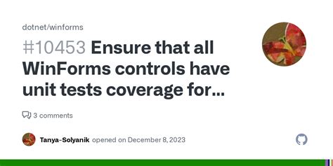 Ensure That All Winforms Controls Have Unit Tests Coverage For Public