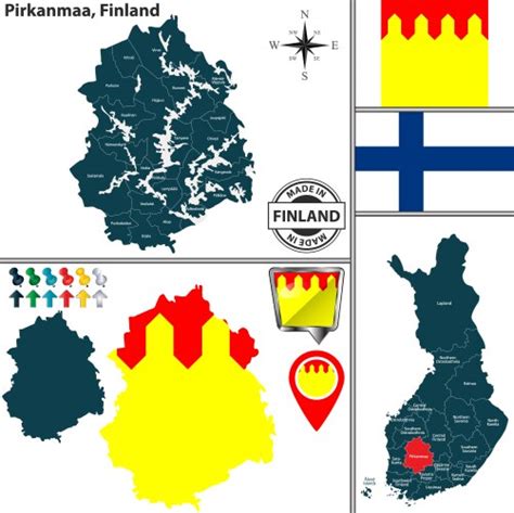 Map Of Finland And Its Largest Cities Royalty Free Vector