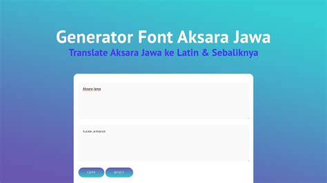 Aksara Jawa Font Generator ꦄꦏ꧀ꦱꦫꦗꦮ Suatekno