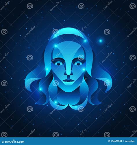 Virgo Zodiac Sign Blue Star Horoscope Symbol Stock Vector