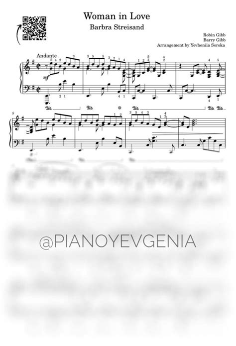 Woman In Love Barbra Streisand Pianocovers By Yevgenia Купити ноти
