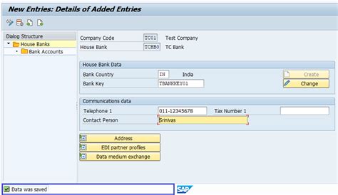 SAP FICO House Bank