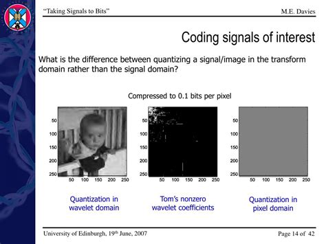 Ppt “taking Signals To Bits” Sparse Representations For Coding