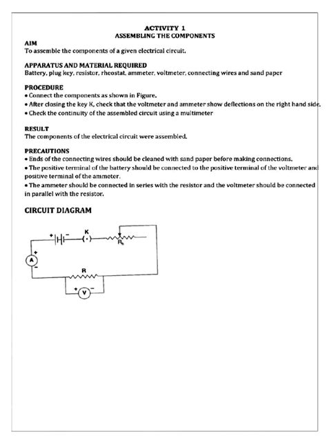 Grade Xii Activities Pdf Series And Parallel Circuits Resistor