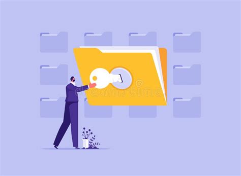 Document And Data Security Concept Stock Vector Illustration Of