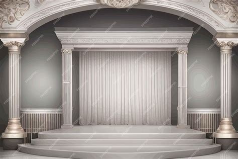 Premium Vector 3 D Rendering Classical Interior Design Empty Space