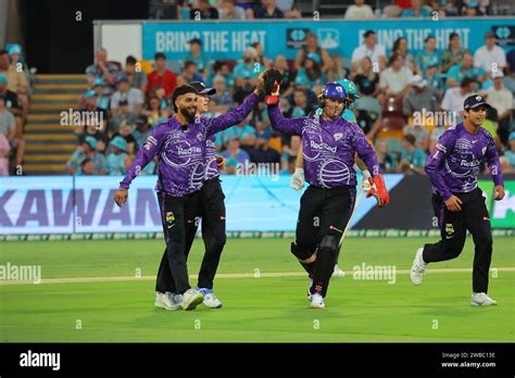 Brisbane Australia 7th Jan 2024 Nikhil Chaudhary Hobart Celebrates