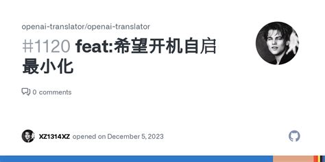 Feat希望开机自启最小化 · Issue 1120 · Openai Translatoropenai Translator · Github