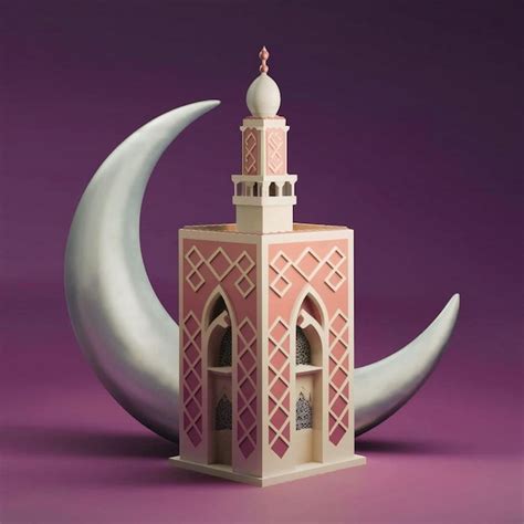 Premium Vector Islamic Minar With Moon Design Vector