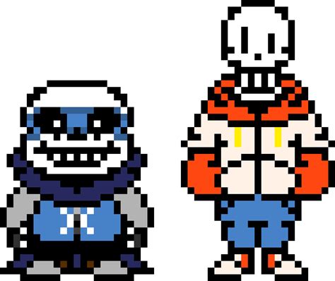 Ts Underswap Sans And Papyrus Color Swaped Pixel Art