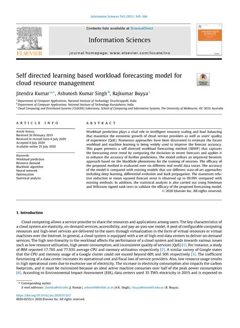 Self Directed Learning Based Workload Forecasting Model For Cloud