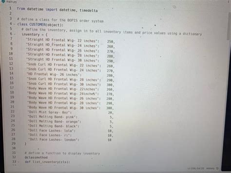 Solved Main Py 123 From Datetime Import Datetime Timedelta Chegg
